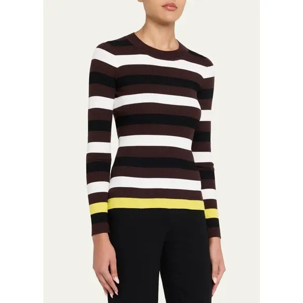 ZANKOV Striped Rib Crewneck Sweater