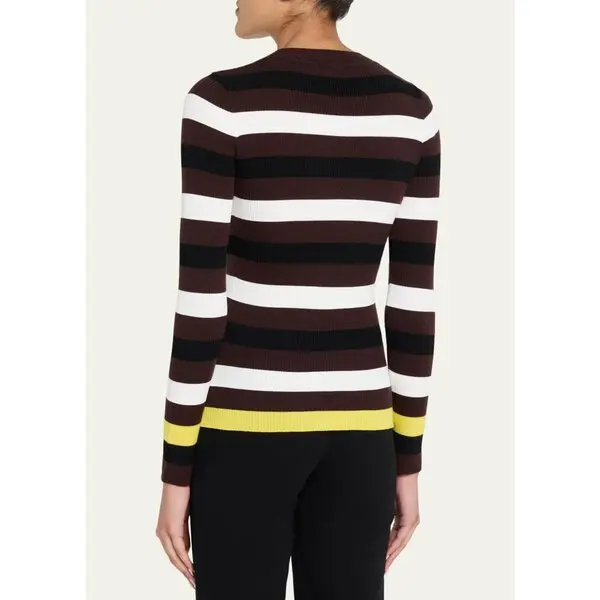 ZANKOV Striped Rib Crewneck Sweater