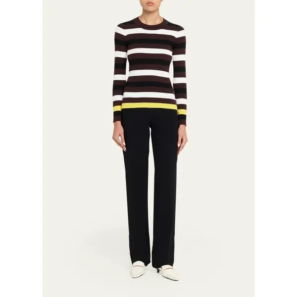 ZANKOV Striped Rib Crewneck Sweater