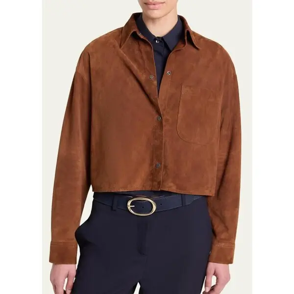 TWP Little Big Joe Shirt In Suede - Cigar