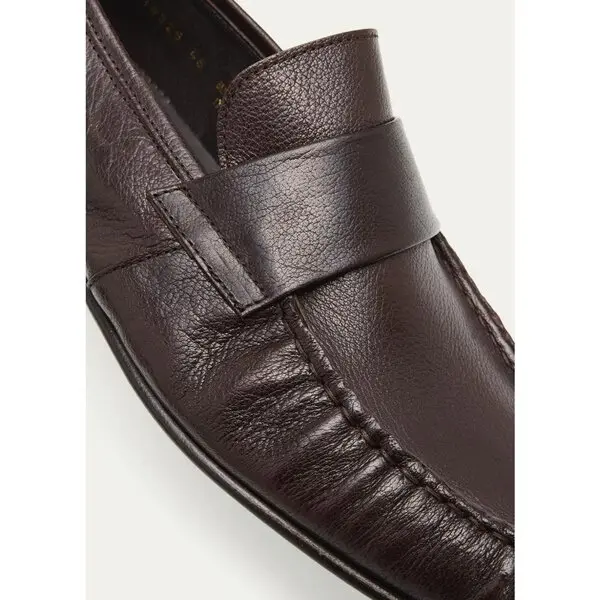 Bergdorf Goodman Buffalo Leather Moc-toe Loafers - Brown
