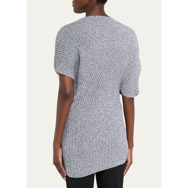 Issey Miyake Found Stone Short-sleeve Mesh-knit Top
