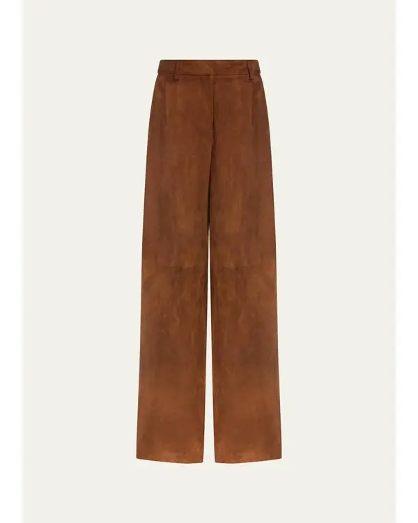 TWP Hudson St Suede Wide-leg Pants
