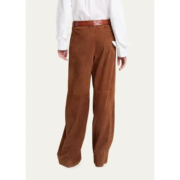 TWP Hudson St Suede Wide-leg Pants