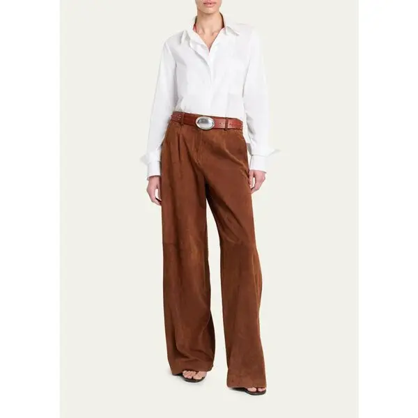 TWP Hudson St Suede Wide-leg Pants