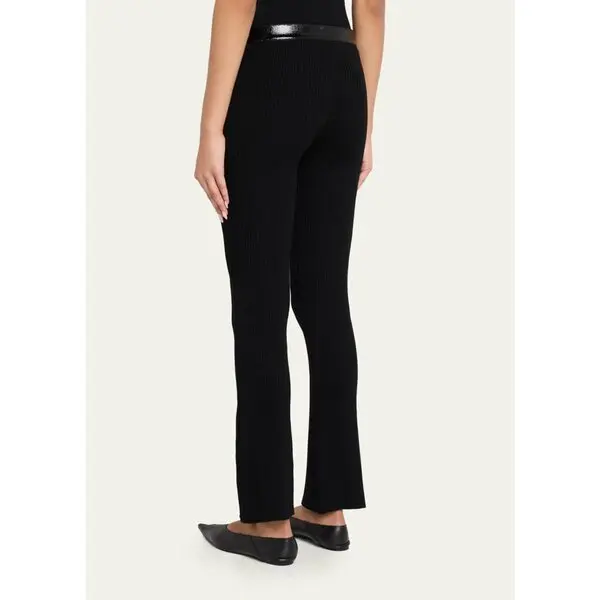COURREGES Contrast Vinyl & Knit Straight-leg Pants