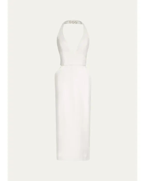 TWP On Again Off Again Halter Midi Dress