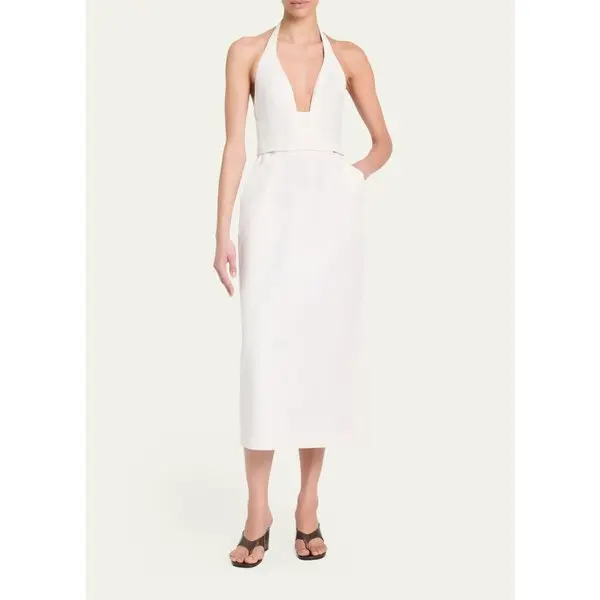 TWP On Again Off Again Halter Midi Dress