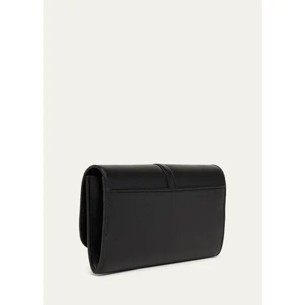 Stella McCartney Stella Ryder Embossed Grainy Eco Vegan Leather Wallet With Strap - Black
