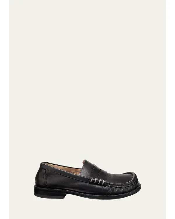 JW Anderson Leather Moccasin-toe Penny Loafers