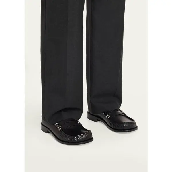 JW Anderson Leather Moccasin-toe Penny Loafers