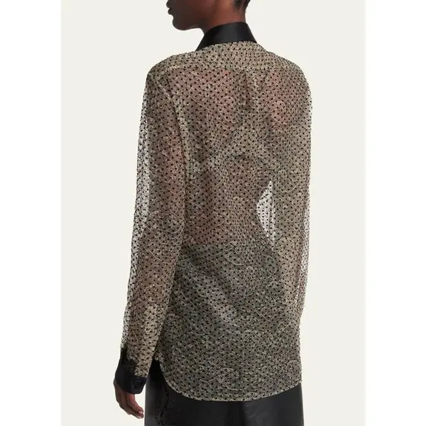 TOM FORD Polka-dot Lace Button-down Shirt