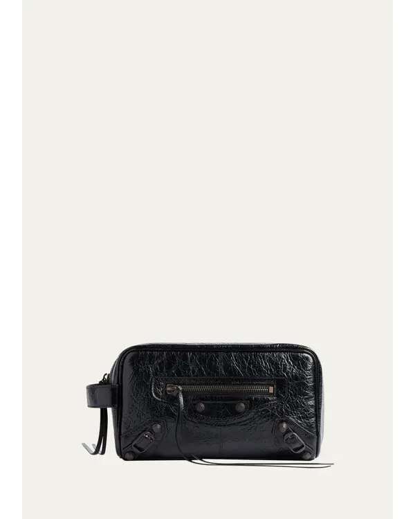 Balenciaga Le City Leather Toiletry Bag - Black