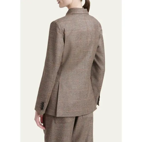 Kiton Wool-cashmere Check Single-breasted Jacket