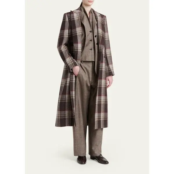 Kiton Wool-cashmere Check Single-breasted Jacket
