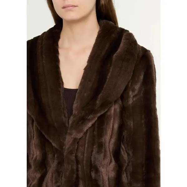 L'Agence Davy Faux Fur Cropped Jacket