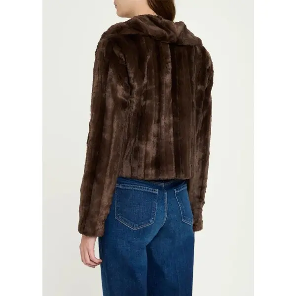 L'Agence Davy Faux Fur Cropped Jacket
