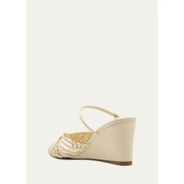 ALEXANDRE BIRMAN 75mm Lilian Leather Wedge Mules