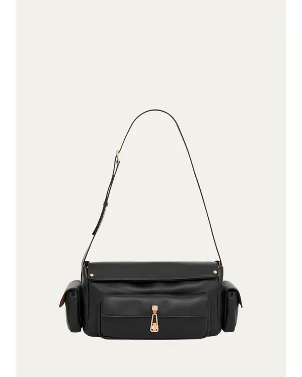 Gabriela Hearst Jebb Shoulder Leather Bag - Black