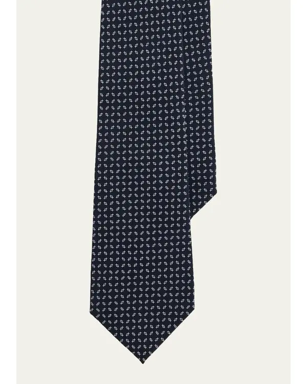 Ralph Lauren Purple Label Geometric-print Silk Tie