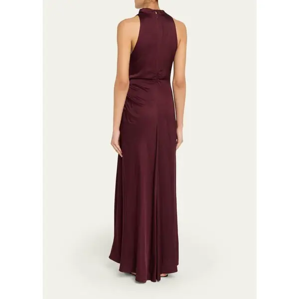 A.L.C. Inez Satin Mock-neck Gown
