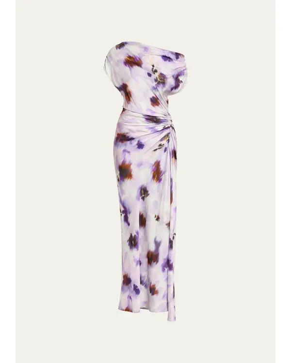 A.L.C. Poppy One-shoulder Satin Midi Dress