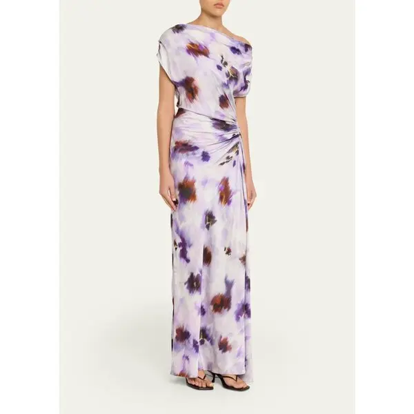 A.L.C. Poppy One-shoulder Satin Midi Dress