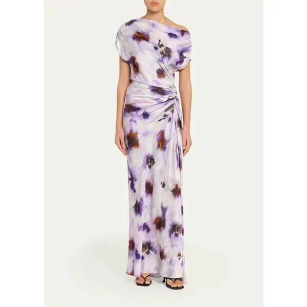 A.L.C. Poppy One-shoulder Satin Midi Dress
