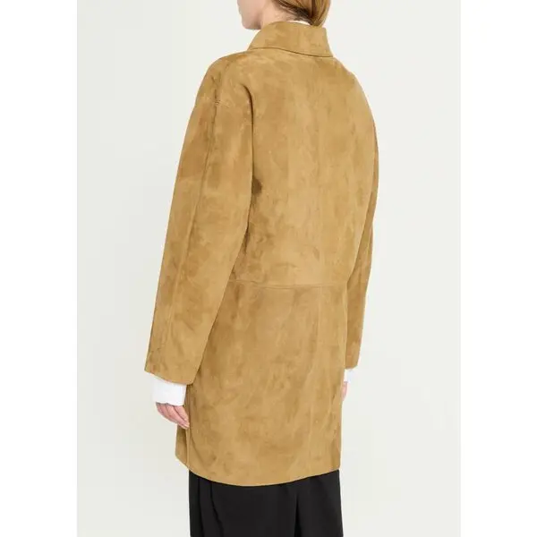 THE ROW Damir Suede Single-breasted Car Coat - Otter