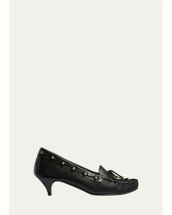 Khaite 45mm Milly Leather Moccasin Pumps