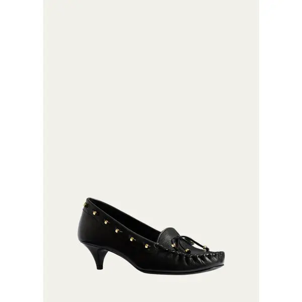 Khaite 45mm Milly Leather Moccasin Pumps