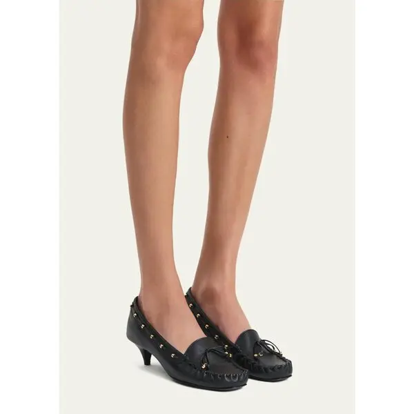 Khaite 45mm Milly Leather Moccasin Pumps