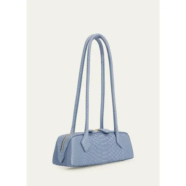 Alaïa Le Teckel Small Snakeskin Shoulder Bag - Blue