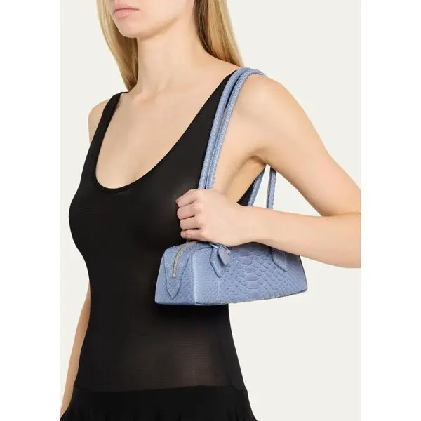 Alaïa Le Teckel Small Snakeskin Shoulder Bag - Blue