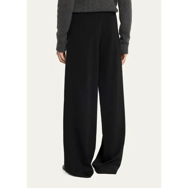 THE ROW Farah Wool-cashmere Wide-leg Pants