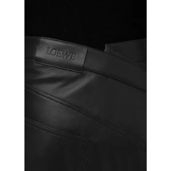 Loewe Asymmetric Leather Midi Skirt