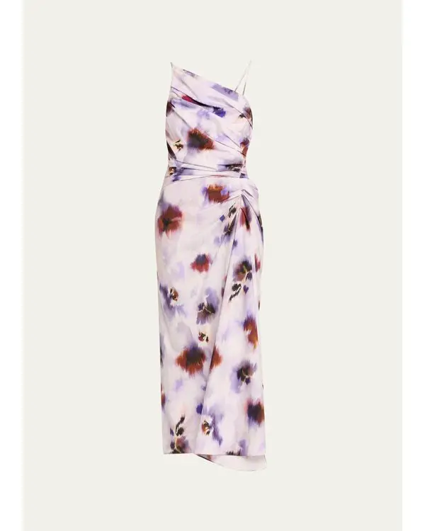 A.L.C. Juno Asymmetric Floral Midi Dress