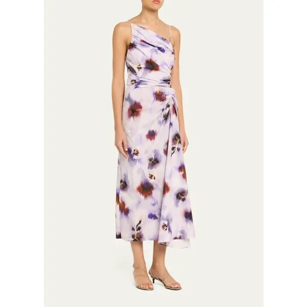 A.L.C. Juno Asymmetric Floral Midi Dress