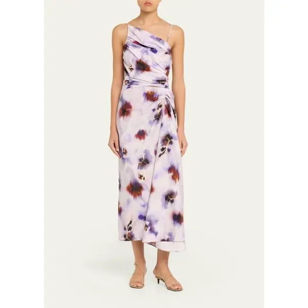 A.L.C. Juno Asymmetric Floral Midi Dress