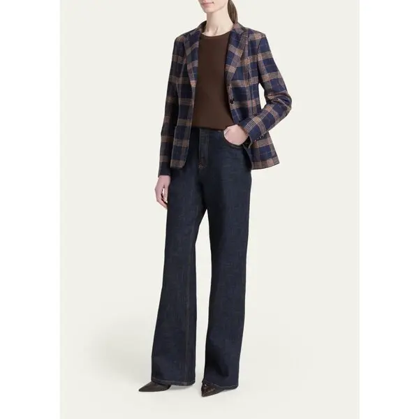 Kiton Plaid Single-breasted Blazer