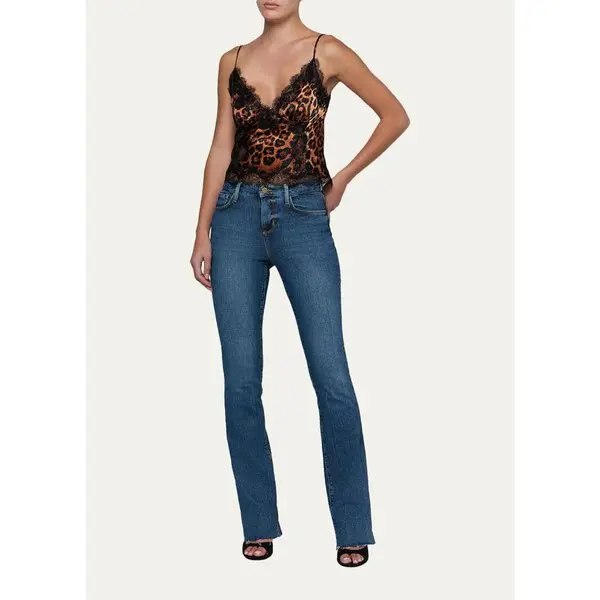 L'Agence Kimber Leopard Silk Lace Cami