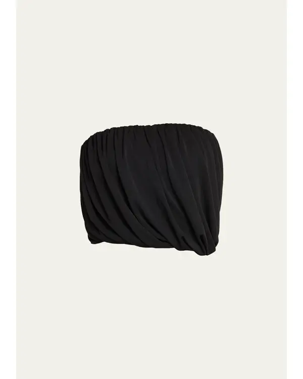 Cinq À Sept Calden Draped Strapless Top - Black
