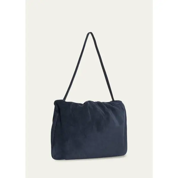 THE ROW Bourse Xl Shoulder Bag In Suede - Navy