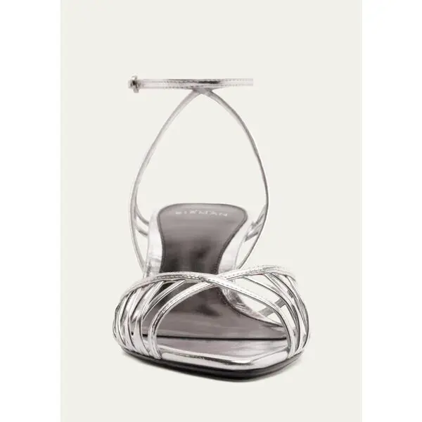 ALEXANDRE BIRMAN 50mm Solene Metallic Leather Sandals