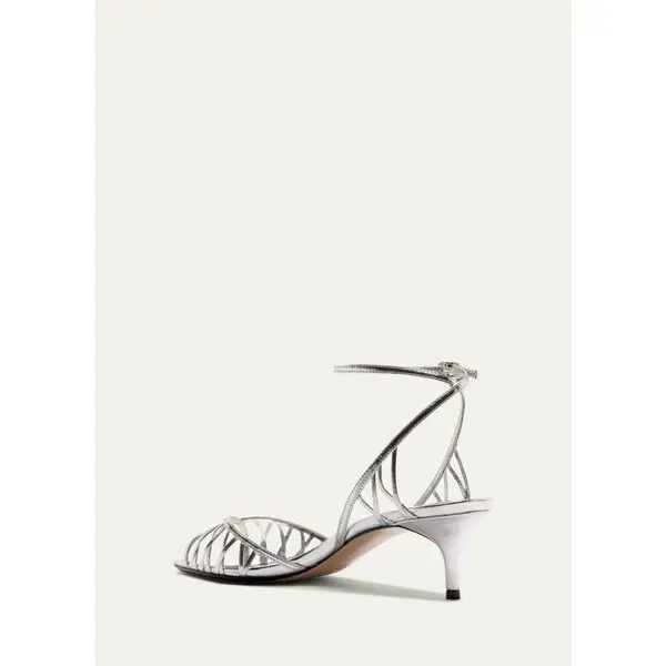 ALEXANDRE BIRMAN 50mm Solene Metallic Leather Sandals