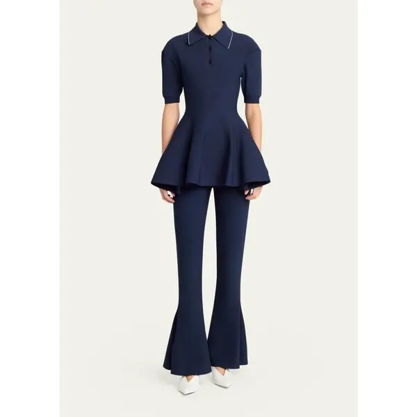 Stella McCartney Compact Knit Peplum Flare Pants