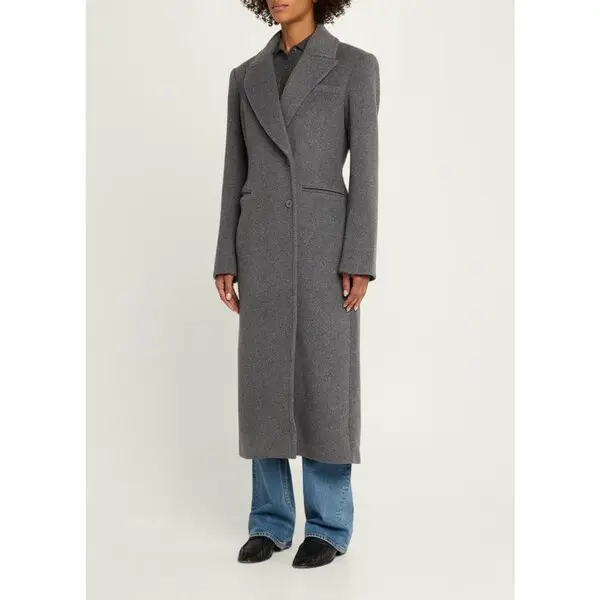 TOCCIN Boston Sculpted Peak-lapel Wool Coat