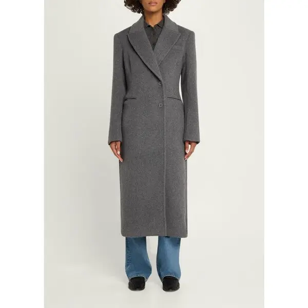 TOCCIN Boston Sculpted Peak-lapel Wool Coat