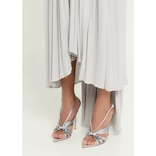 GIANVITO ROSSI 105mm Metallic Leather Slingback Sandals