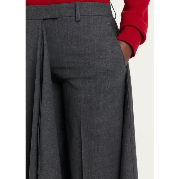 Michael Kors Asymmetric Overskirt Straight-leg Trousers